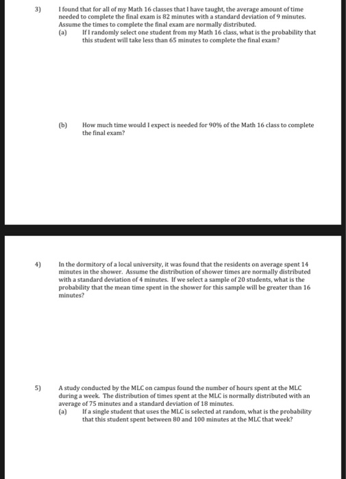 Solved I found that for all of my Math 16 classes that I | Chegg.com