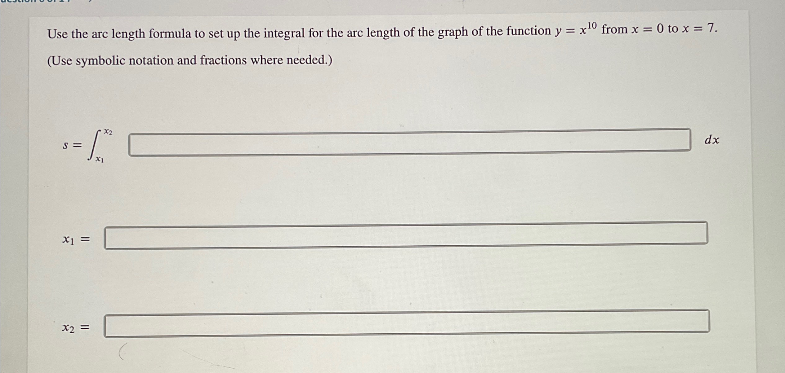 Solved Use the arc length formula to set up the integral for | Chegg.com