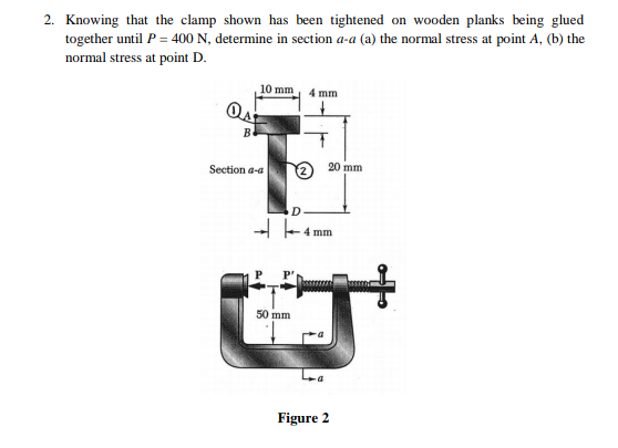 Solved 2. Knowing that the clamp shown has been tightened on | Chegg.com