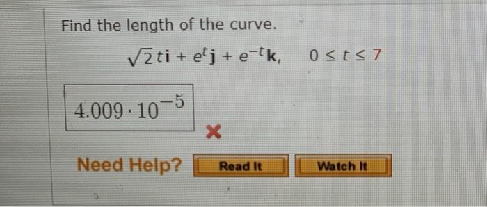 Solved Find the length of the curve. V2ti + etj + e-tk, 0 | Chegg.com