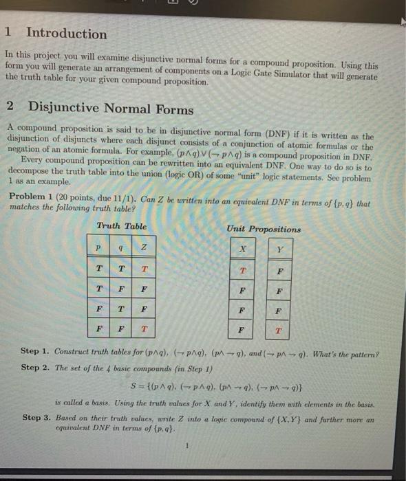 Solved Step 1. Construct truth tables for | Chegg.com