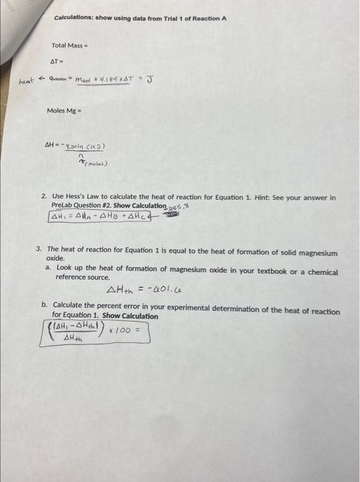 Post-Laboratory Questions 1. Comolete the following | Chegg.com