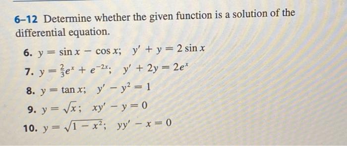 Solved - 6-12 Determine whether the given function is a | Chegg.com