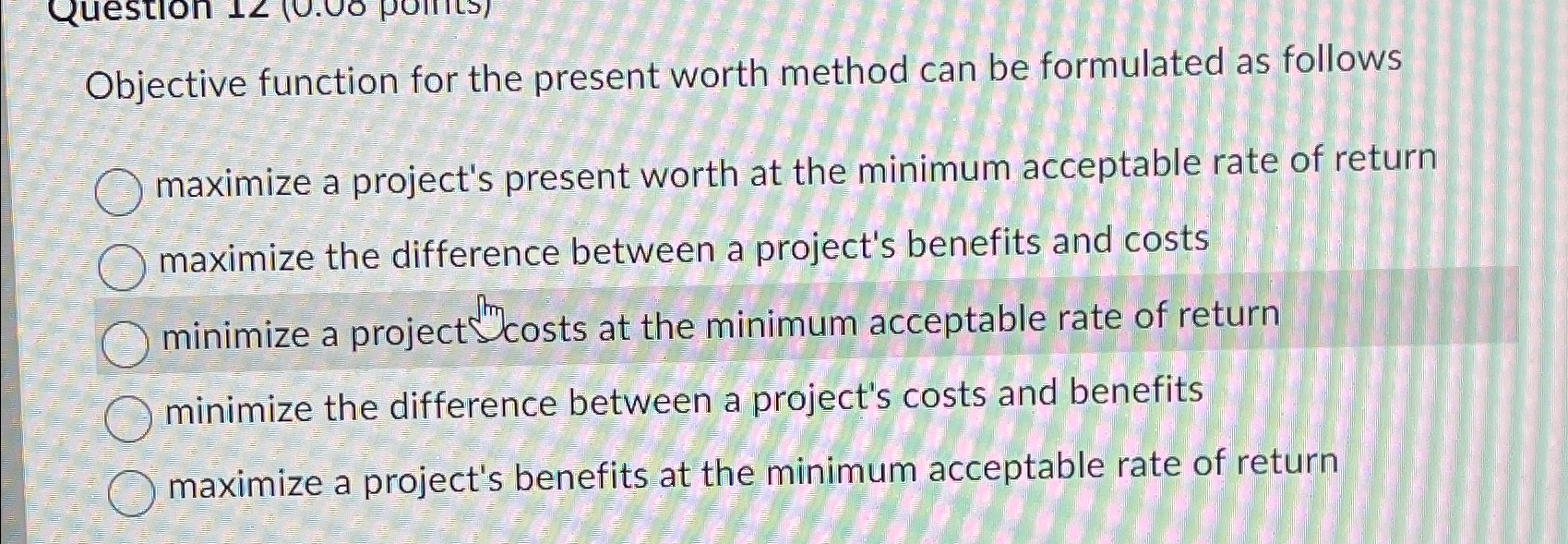 Solved Objective function for the present worth method can | Chegg.com