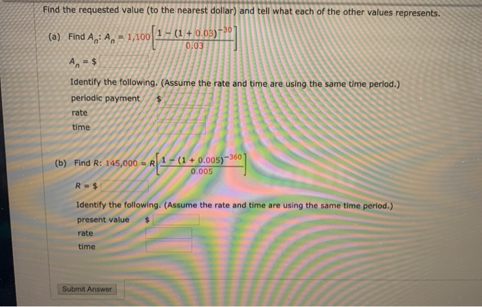 Solved Find The Requested Value To The Nearest Dollar And