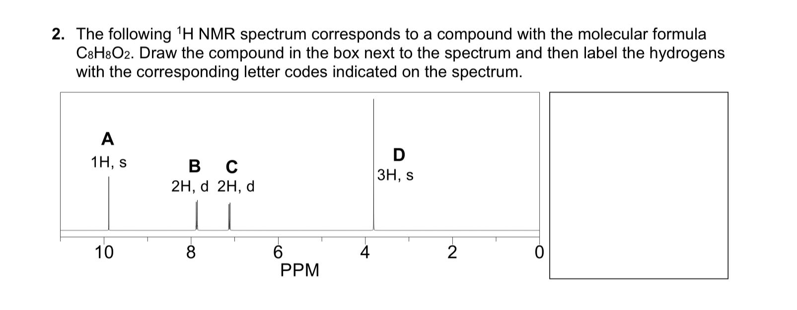Solved The following ?1H ﻿NMR spectrum corresponds to a | Chegg.com