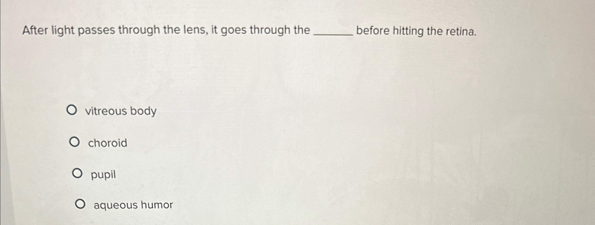 Solved After light passes through the lens, it goes through | Chegg.com