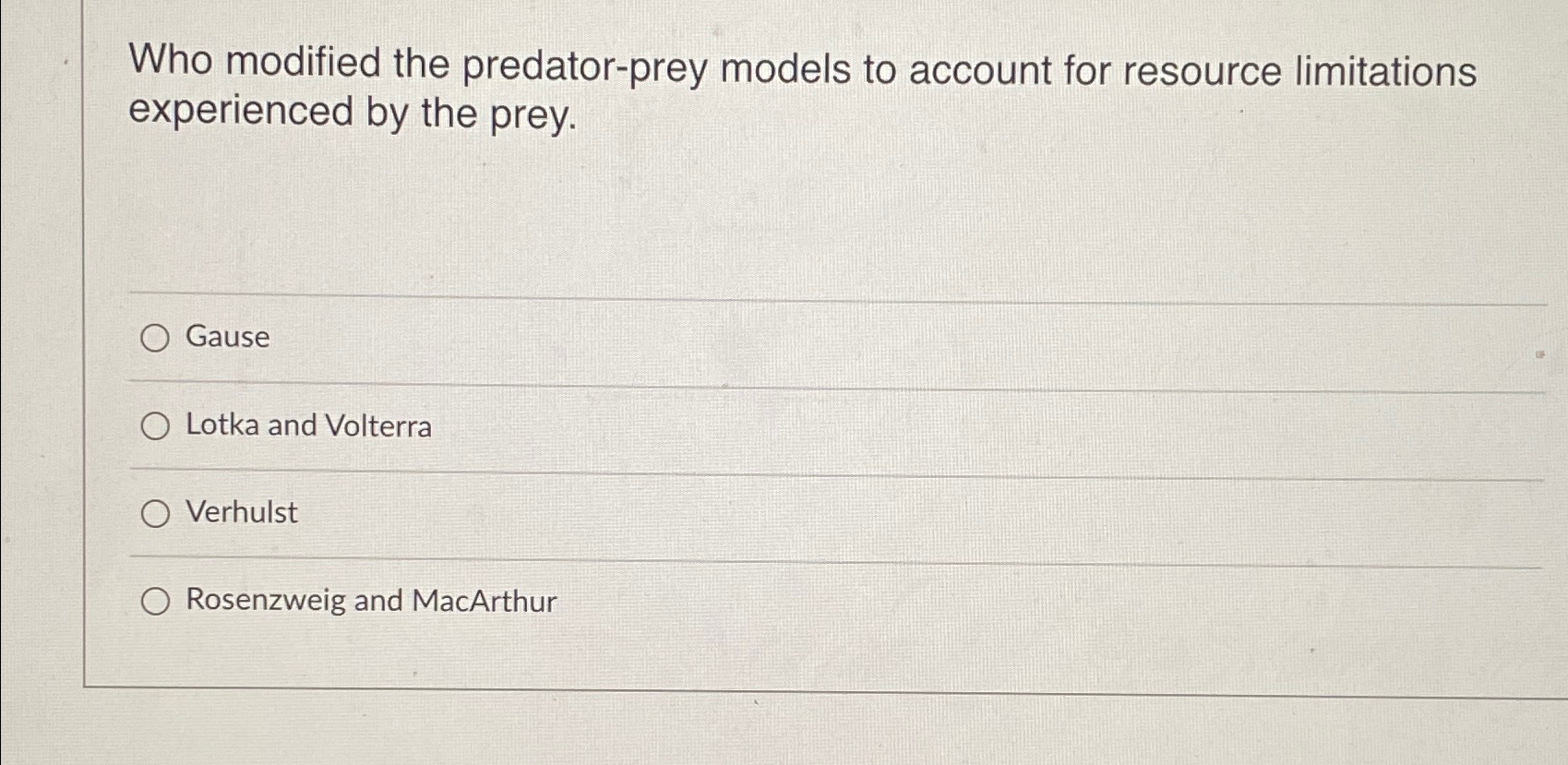 Solved Who modified the predator-prey models to account for | Chegg.com