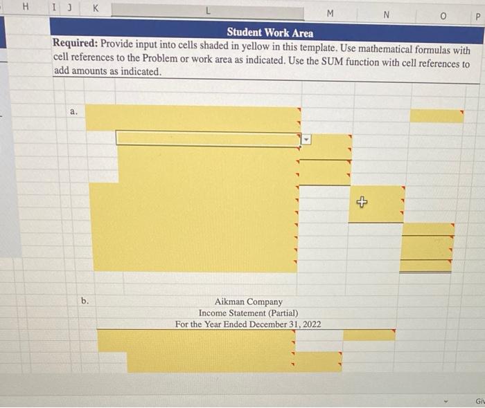 Solved UL D E F Function: SUM; Formula: Subtract, Cell | Chegg.com