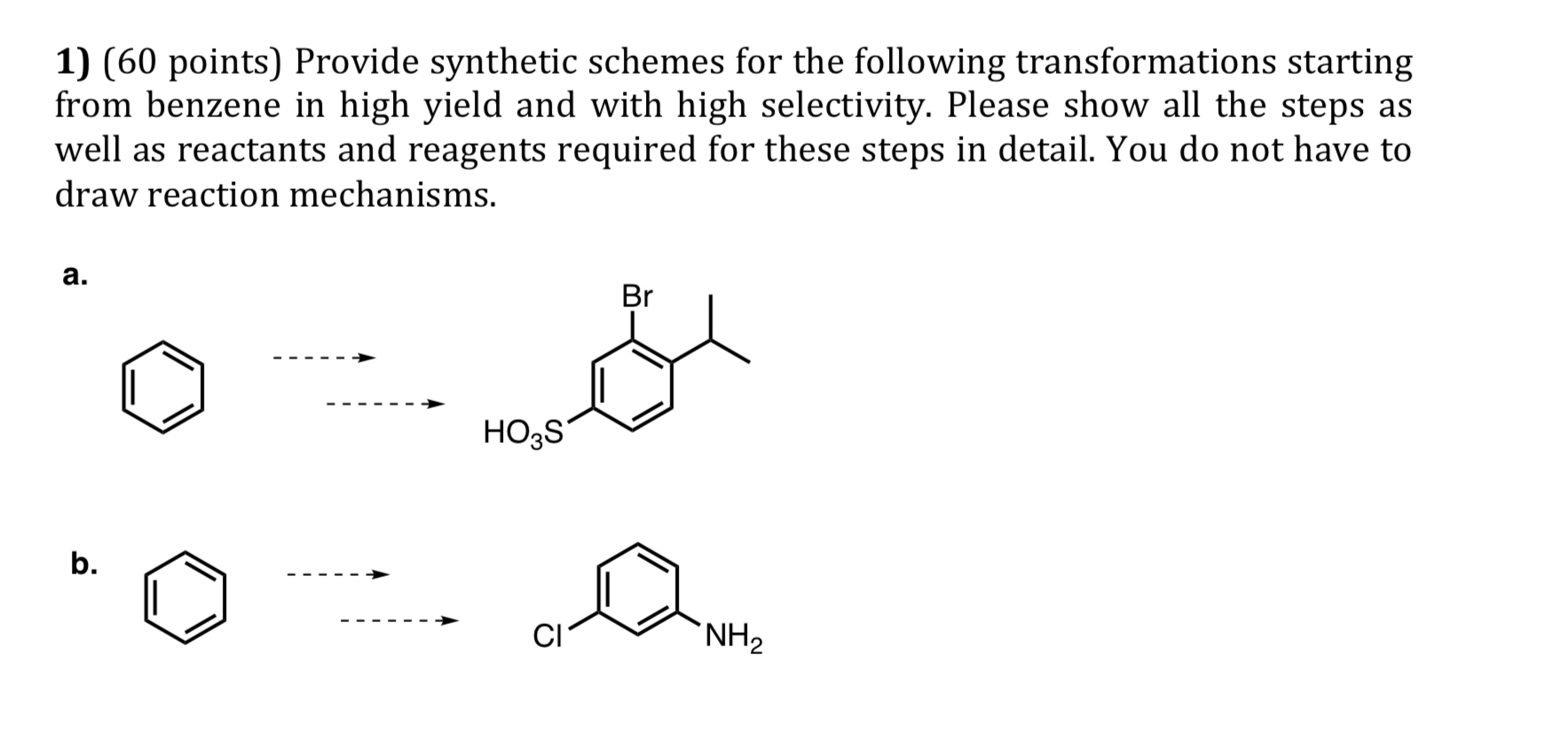 Solved (60 ﻿points) ﻿Provide synthetic schemes for the | Chegg.com