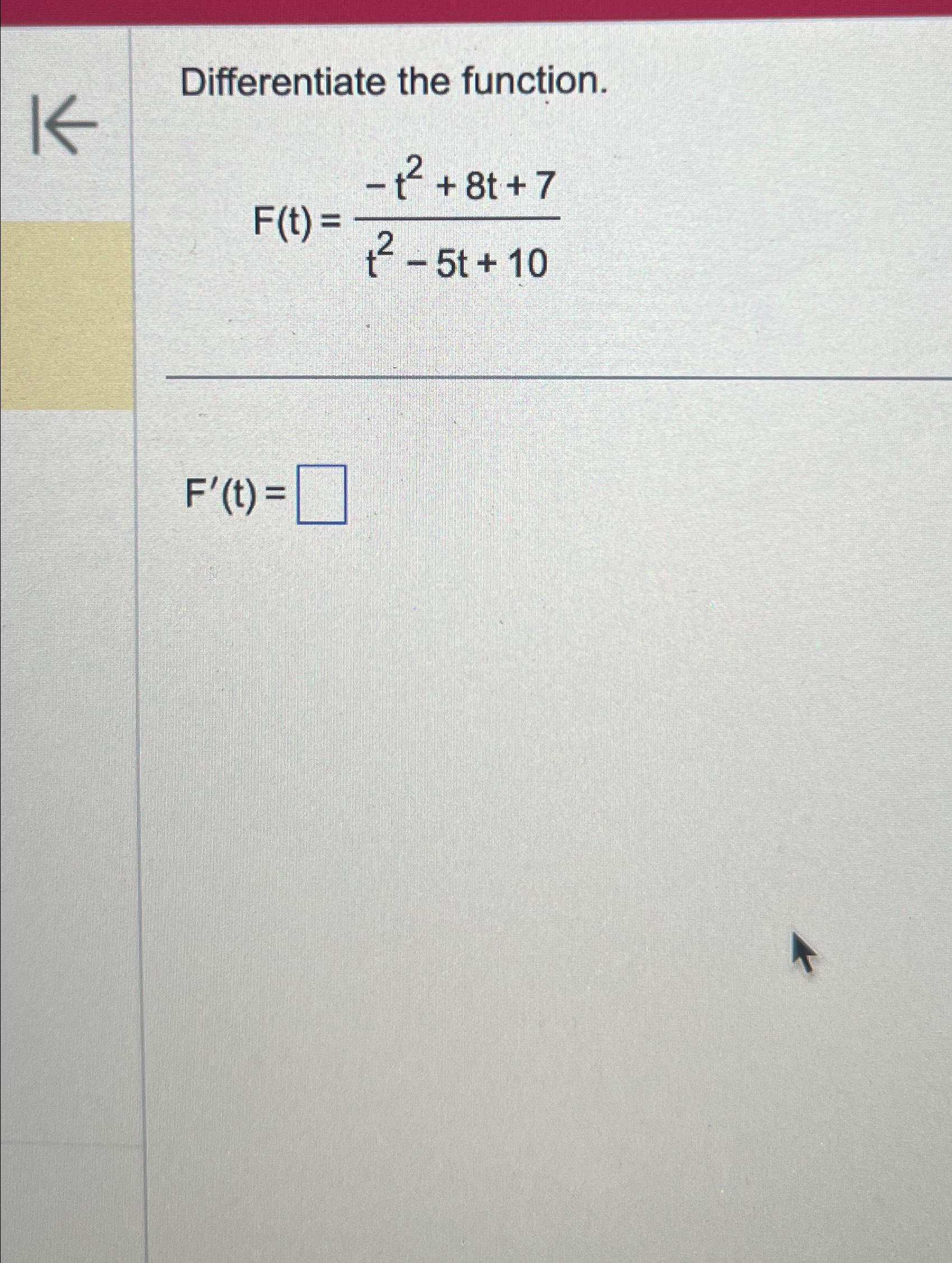 Solved Differentiate the | Chegg.com