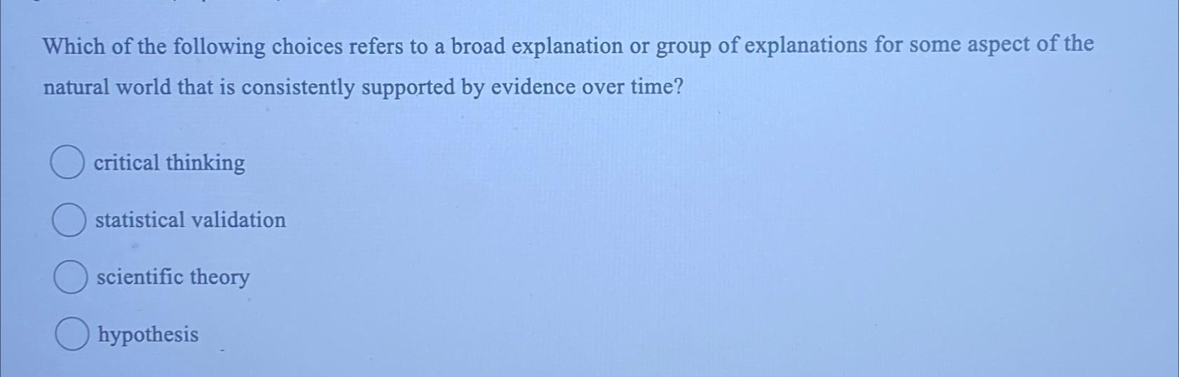 Solved Which of the following choices refers to a broad | Chegg.com