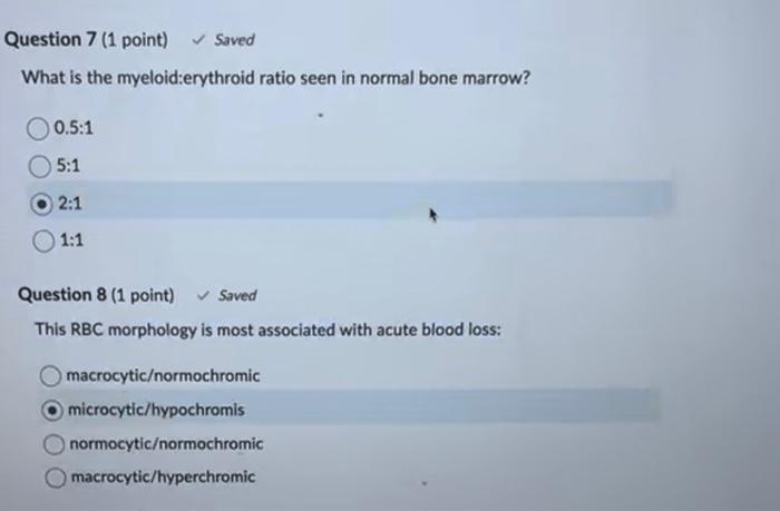Solved What is the myeloid:erythroid ratio seen in normal | Chegg.com