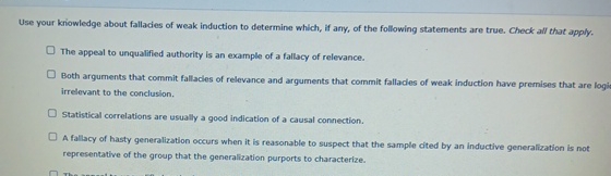 Solved Use your kniowledge about fallacies of weak induction | Chegg.com