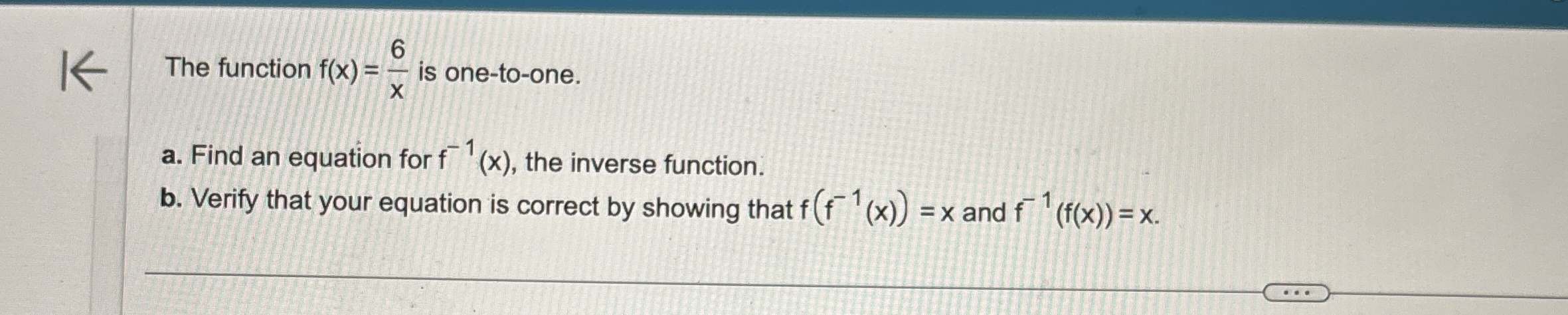 Solved The function f(x)=6x ﻿is one-to-one.a. ﻿Find an | Chegg.com