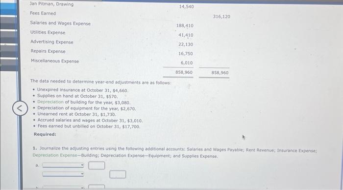 Solved 1. Journalize the adjusting entries using the | Chegg.com