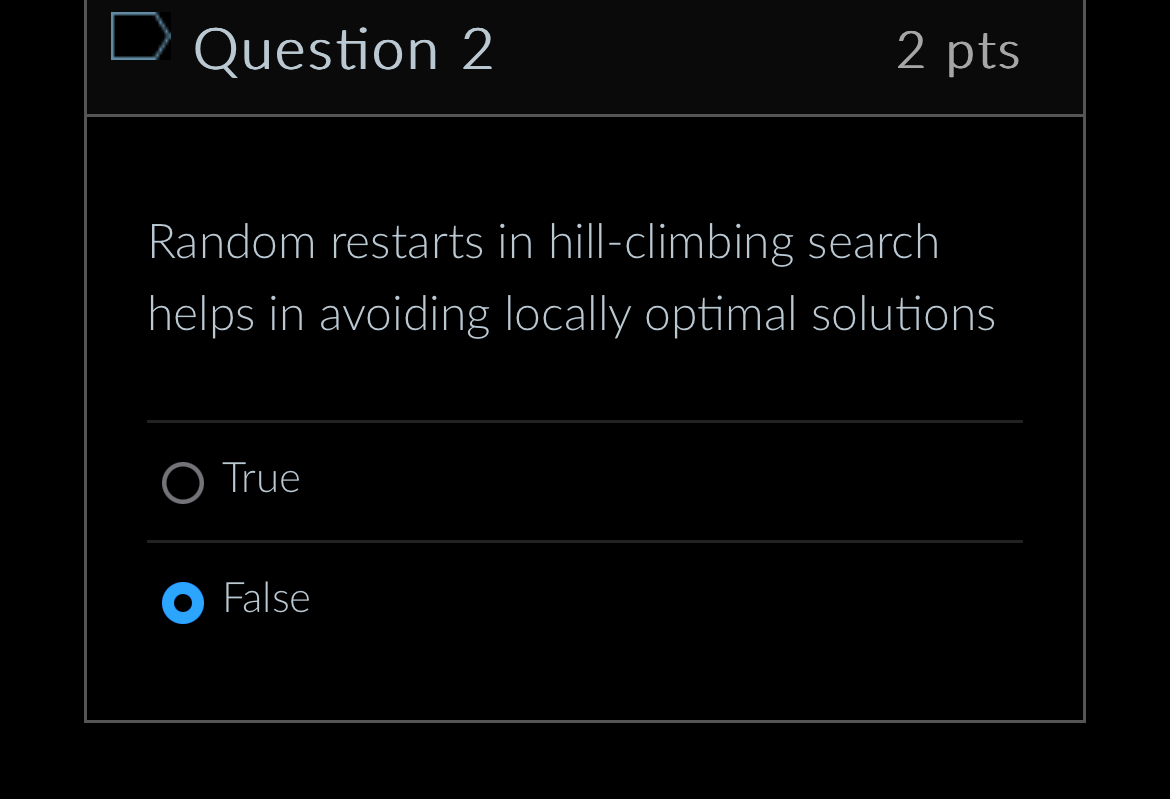 Solved Question 22ptsRandom restarts in hill-climbing search | Chegg.com