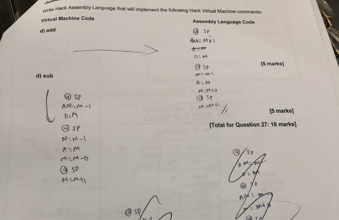 Assembly language code votual Machin code And Hack | Chegg.com