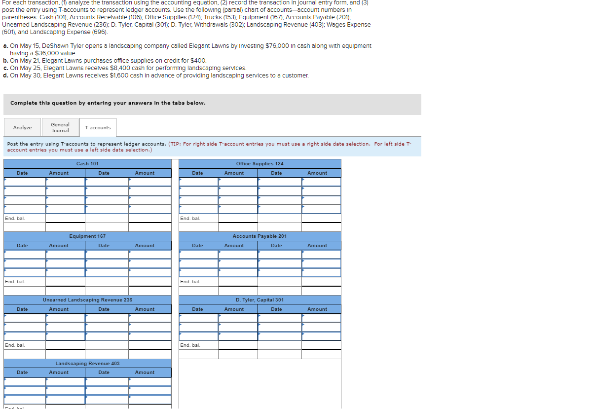Solved For each transaction, (1) ﻿analyze the transaction | Chegg.com