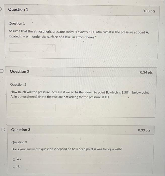 Solved Assume that the atmospheric pressure today is exactly | Chegg.com