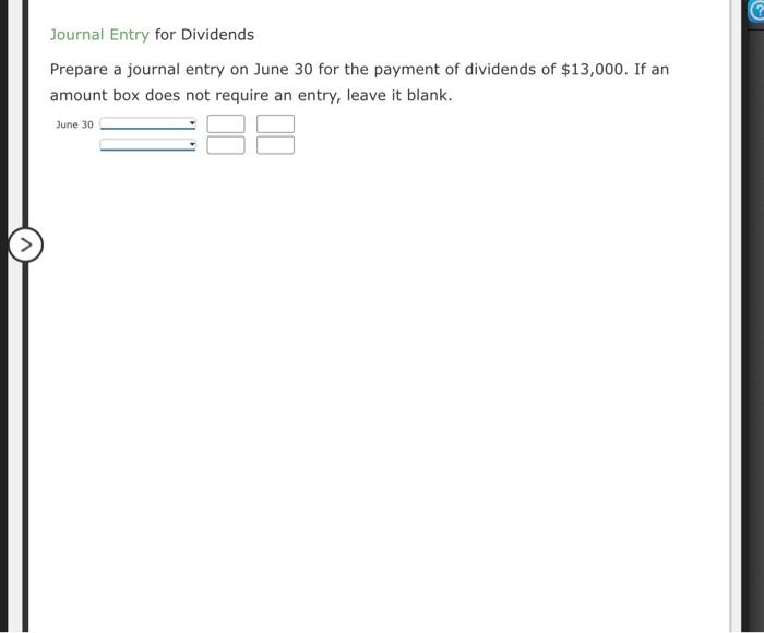 Solved > Journal Entry for Dividends Prepare a journal entry | Chegg.com