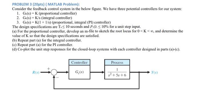 Solved PROBLEM 3 (20pts) ( MATLAB Problem): Consider the | Chegg.com