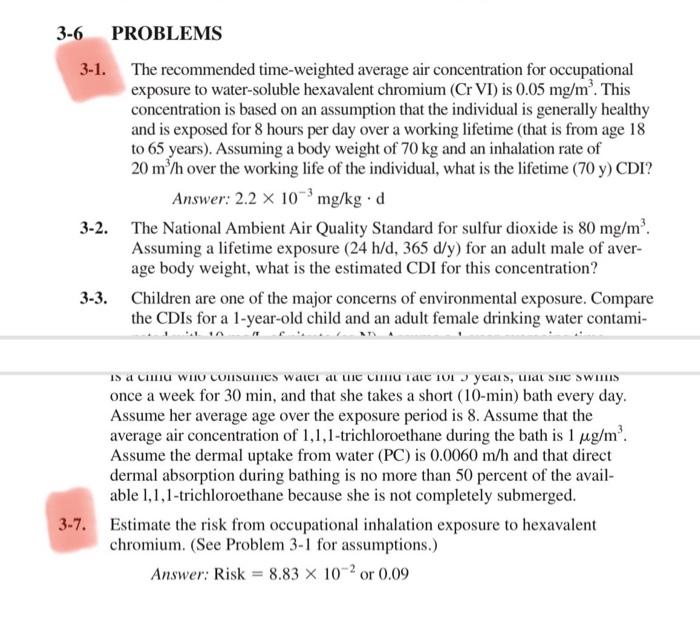 Solved 3-1. The recommended time-weighted average air | Chegg.com