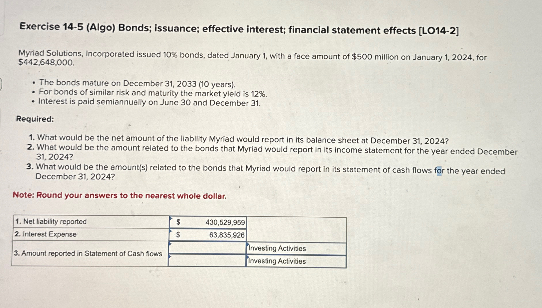 Solved Exercise 14-5 (Algo) ﻿Bonds; issuance; effective | Chegg.com
