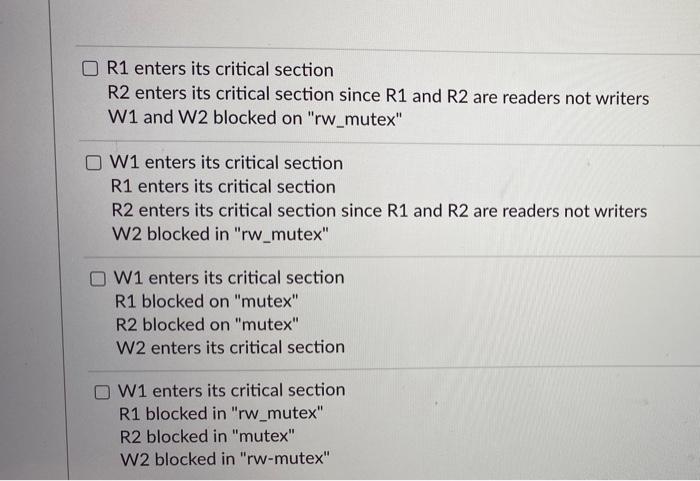 Solved In the synchronization problem of Readers and Writers | Chegg.com