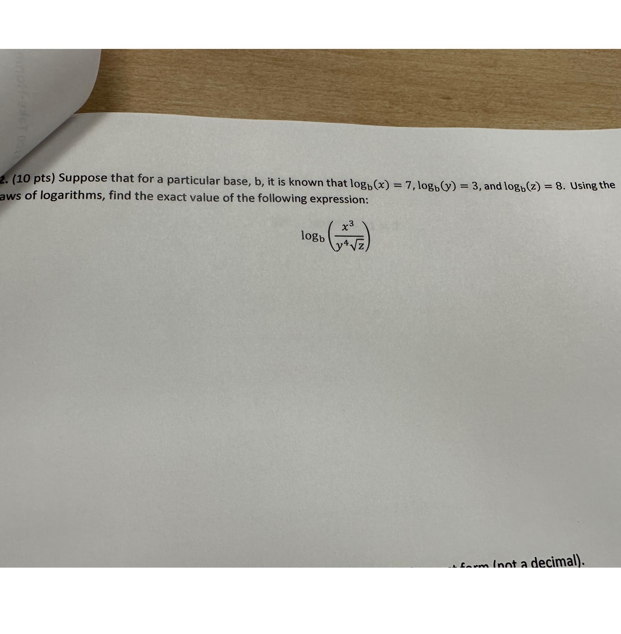 Solved (10 ﻿pts) ﻿Suppose that for a particular base, b, ﻿it | Chegg.com