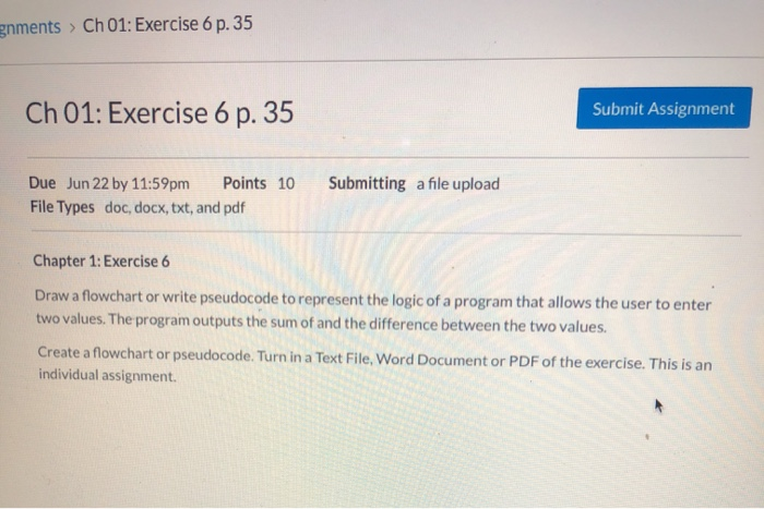 Solved gnments > Ch 01: Exercise 6 p. 35 Ch 01: Exercise 6 | Chegg.com