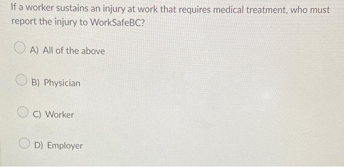 Solved The return-to-work process for an injured worker can | Chegg.com