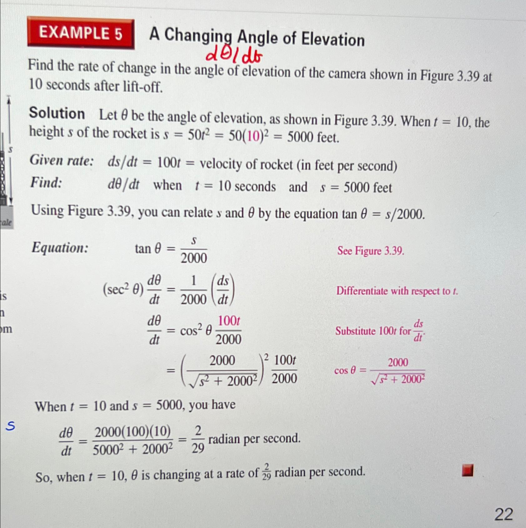 Solved A Changing Angle of ElevationdθdtFind the rate of | Chegg.com