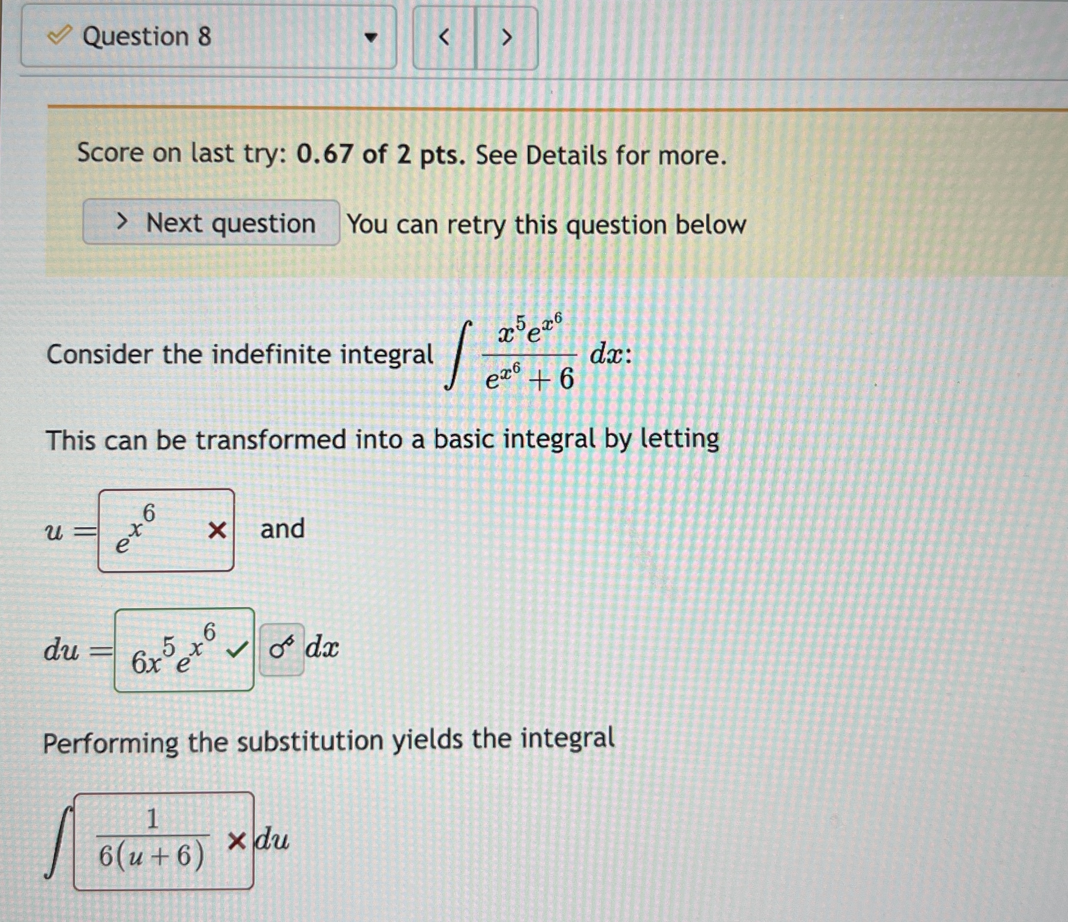 Solved Score on last try: 0.67 ﻿of 2 ﻿pts. ﻿See Details for | Chegg.com