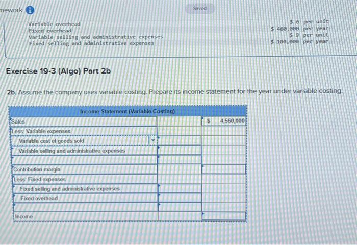Solved Required information Exercise 19-3 (Algo) Income | Chegg.com