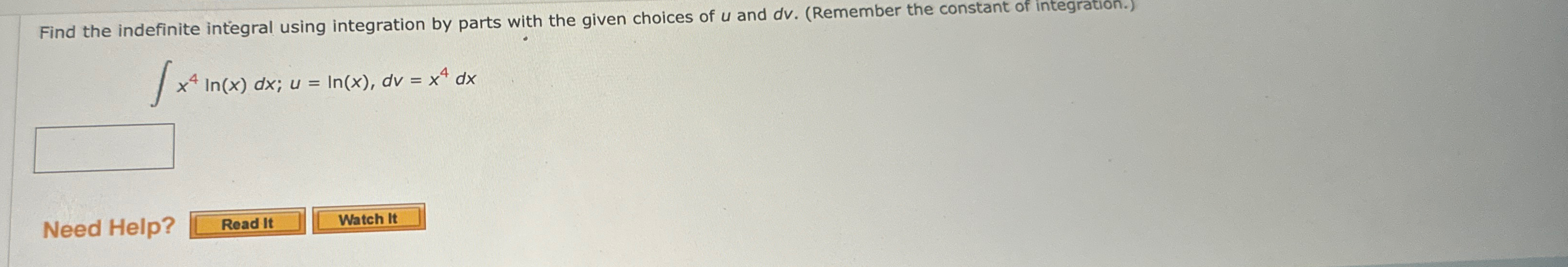 Solved Find the indefinite integral using integration by | Chegg.com