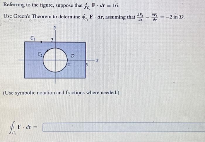 Solved Referring to the figure, suppose that ∮C2F⋅dr=16. Use | Chegg.com