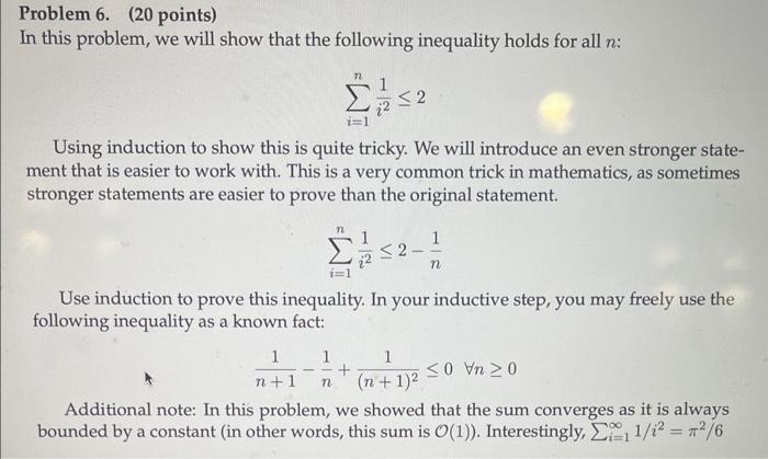 Solved Problem 6. (20 points) In this problem, we will show | Chegg.com