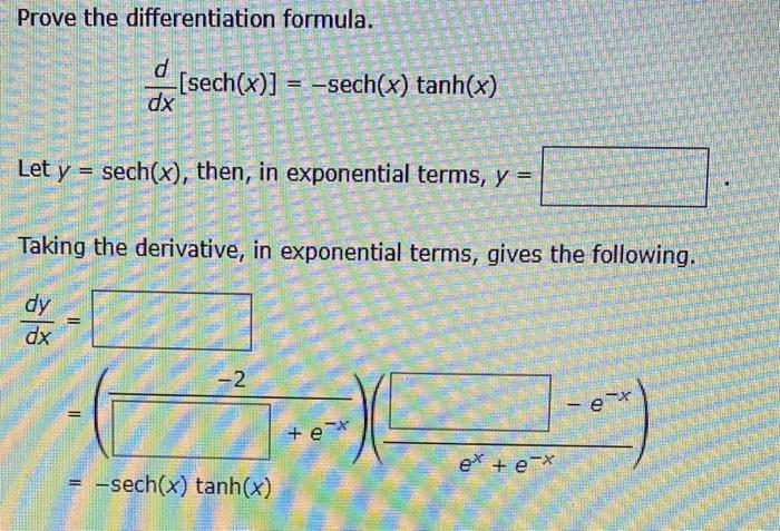 Solved Prove the differentiation formula. | Chegg.com