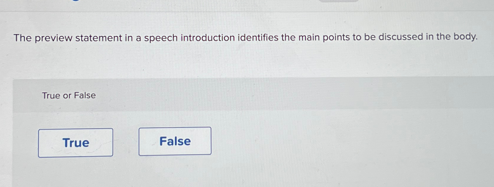 Solved The preview statement in a speech introduction | Chegg.com