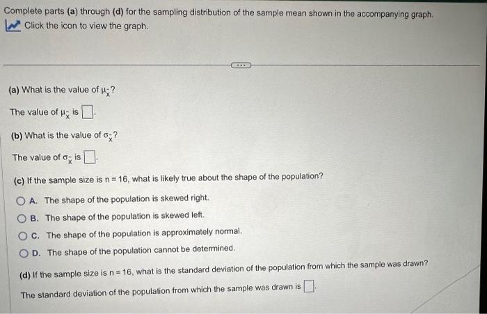Solved Complete parts (a) through (d) for the sampling | Chegg.com