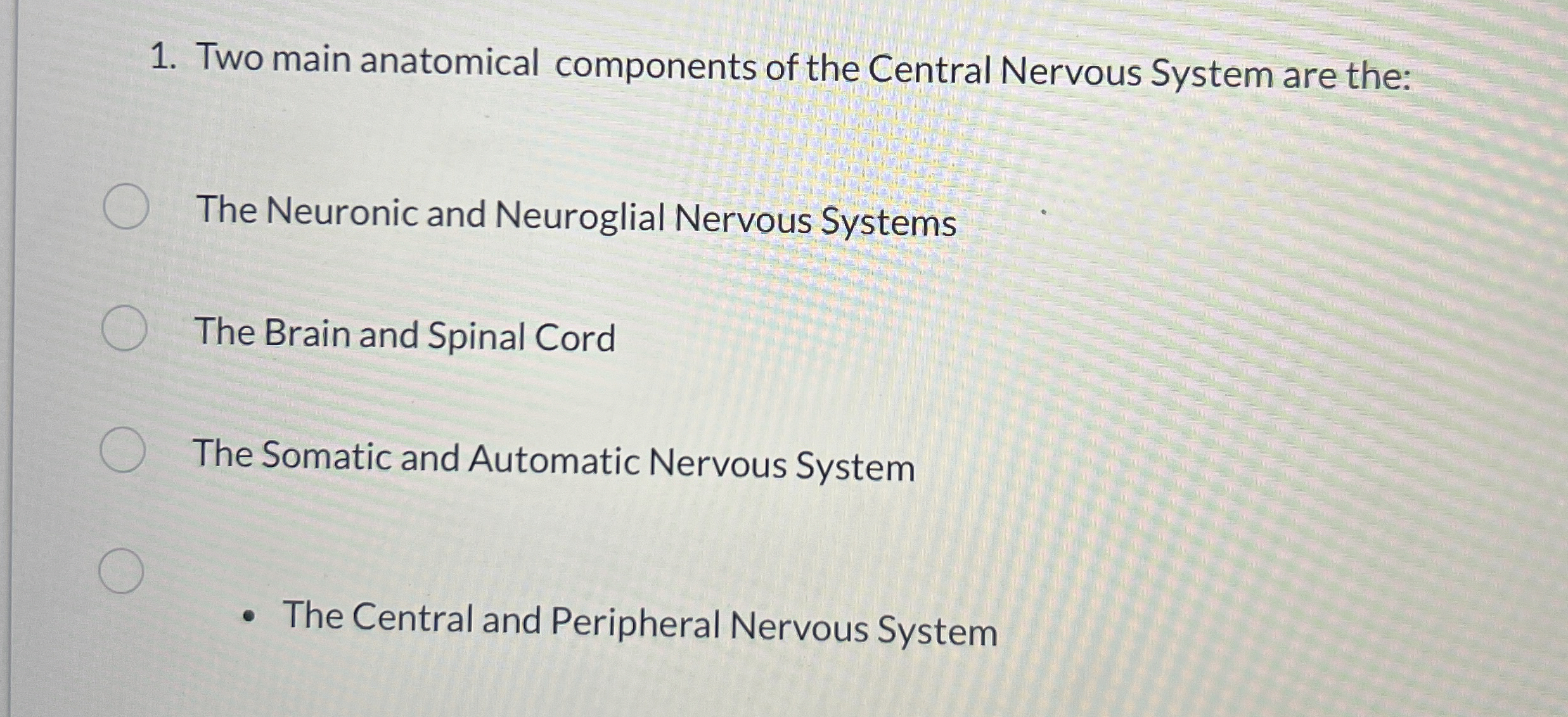 High Quality SOLUTION Two main anatomical components of the Central ...