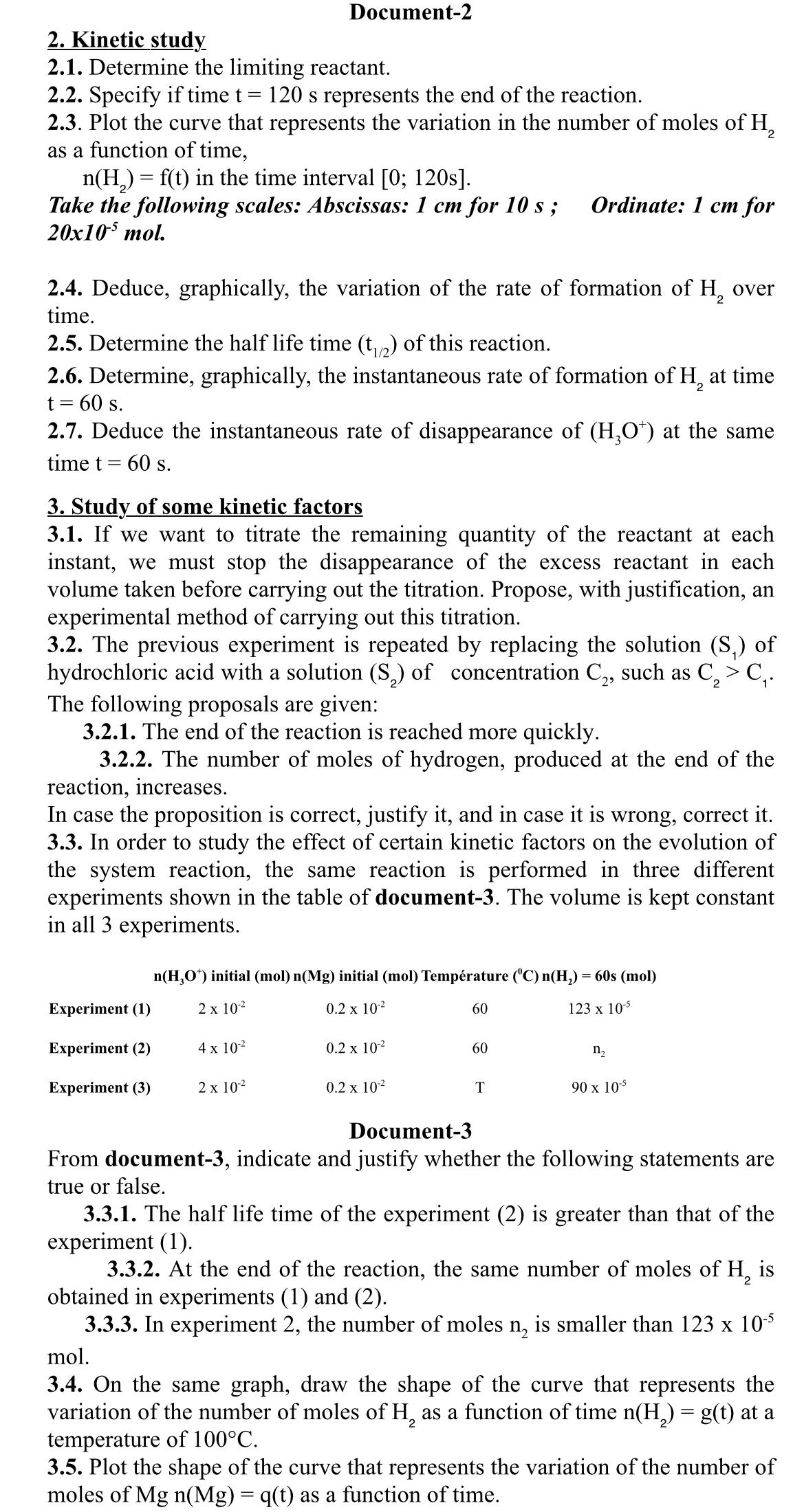 Solved Document-22. ﻿Kinetic study2.1. ﻿Determine the | Chegg.com