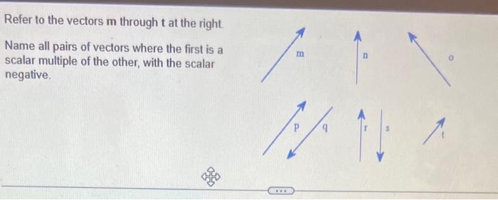 Solved Refer to the vectors m through t at the right. Name | Chegg.com