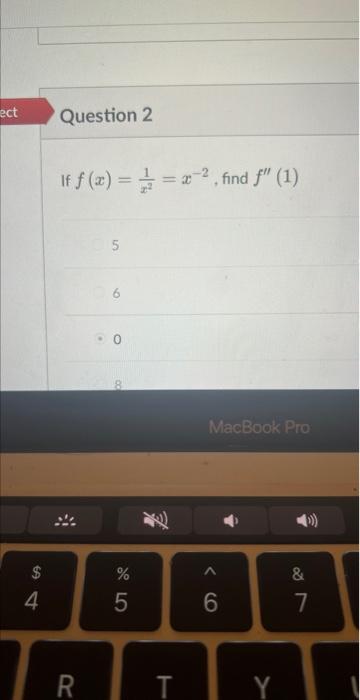 Solved If f(x)=x21=x−2, find f′′(1) 5 6 0 | Chegg.com