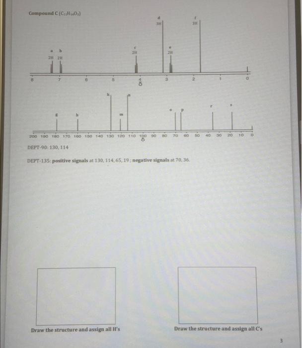 Solved DEPT-135: positive signals at 130, 114, 65, 19: | Chegg.com