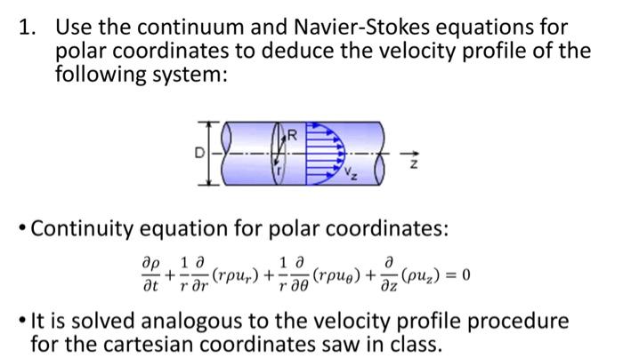 Solved - Velocity profile for pressure driven flow : | Chegg.com