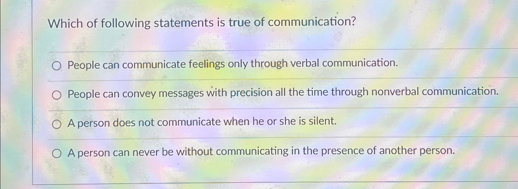 Solved Which of following statements is true of | Chegg.com