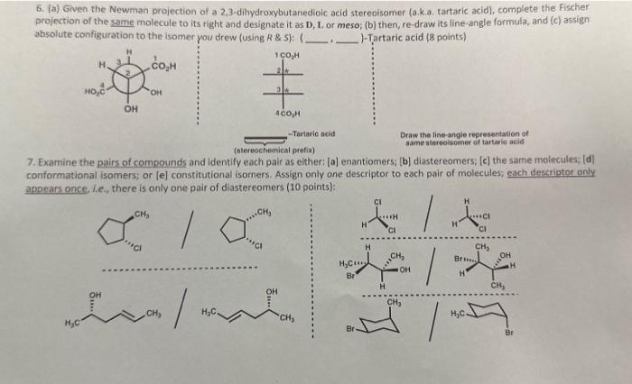 Solved 6. (a) Given the Newman projection of a | Chegg.com