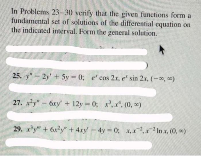 Solved In Problems 23-30 verify that the given functions | Chegg.com